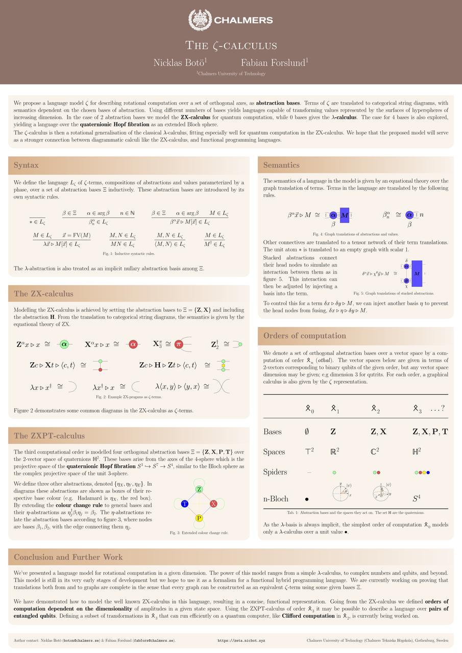 ICFP/PLanQC Poster | The Zeta Calculus